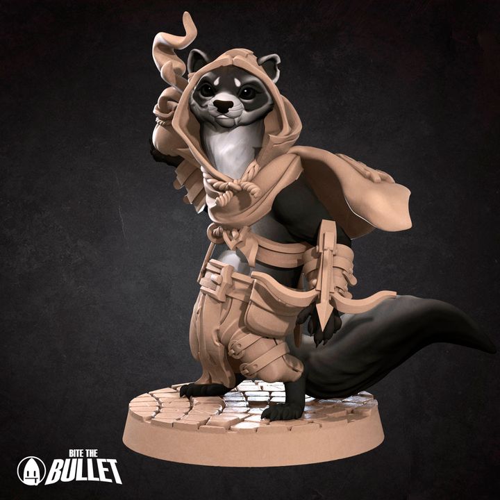3D Printable Ferretfolk Rogue (2 Versions) by Bite the Bullet